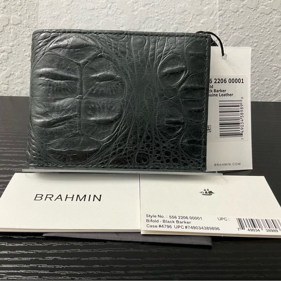 Brahmin | Bags | Rahmen Mens Bifold Wallet In Black Barker Wfull Eye ...